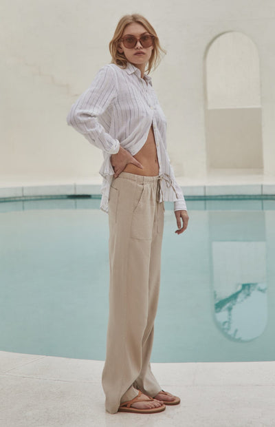 Callie Drawstring Pant | Silver Grey